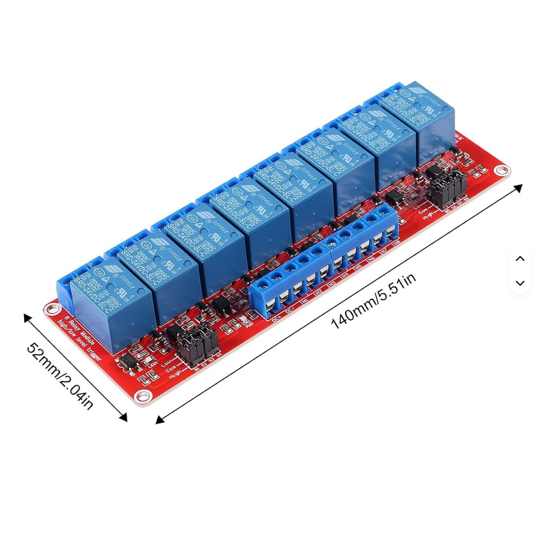 8CH 24V Relay Module OPTO-Isolated - High/Low Level Trigger 10A 250VAC ...